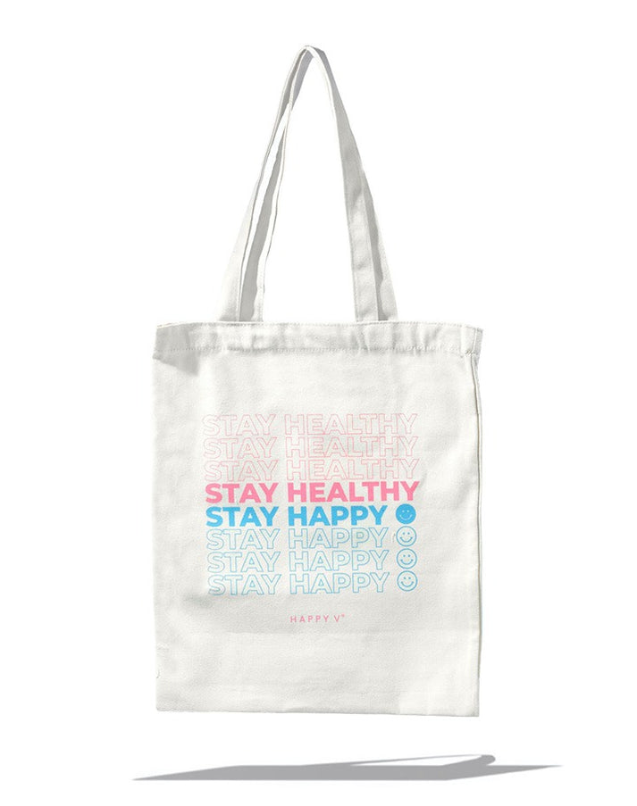 Happy V Tote Bag – Pink